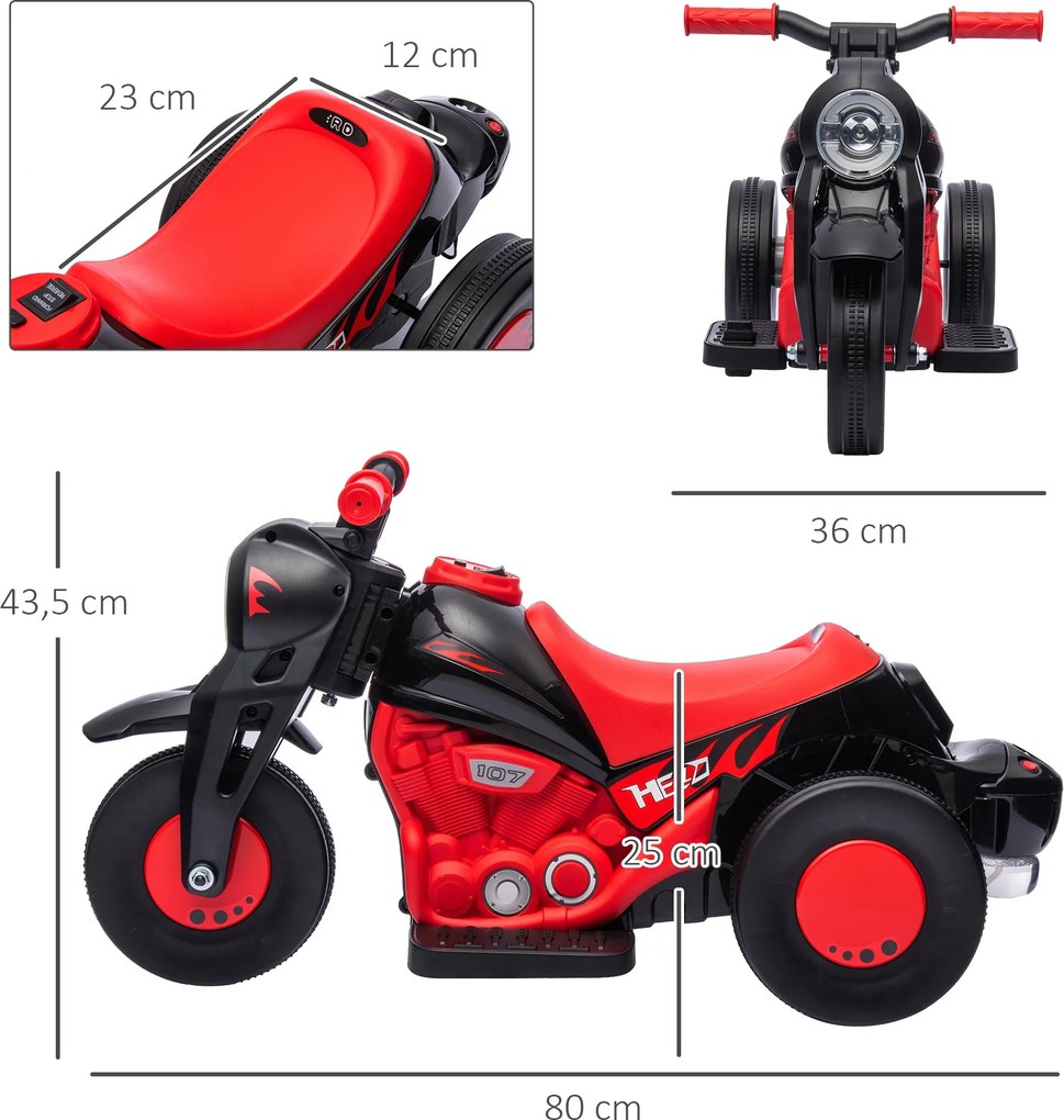 Dětská elektrická motorka AIYAPLAY pro děti od 2 let, bateriový model 6V se světly, funkcí na výrobu bublin, hudbou, rychlostí 3 km/h, nosnost 30 kg,…