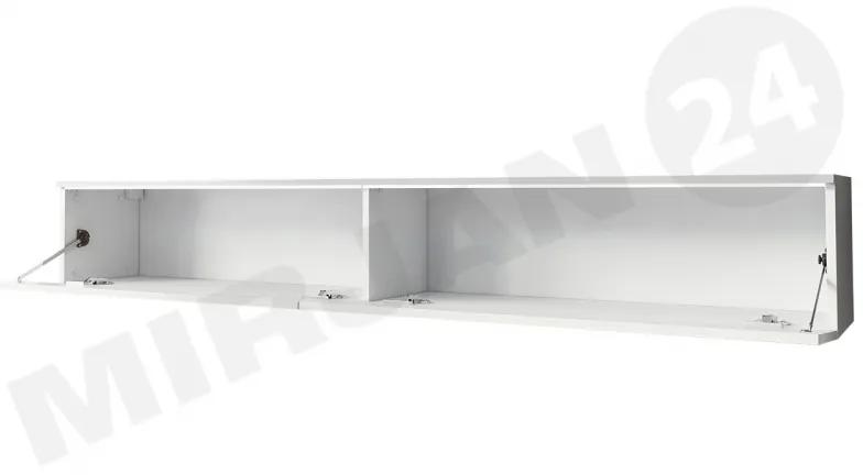 TV stolek Dlone 180, Barva: bílá + šedý lesk, Osvětlení: bez osvětlení