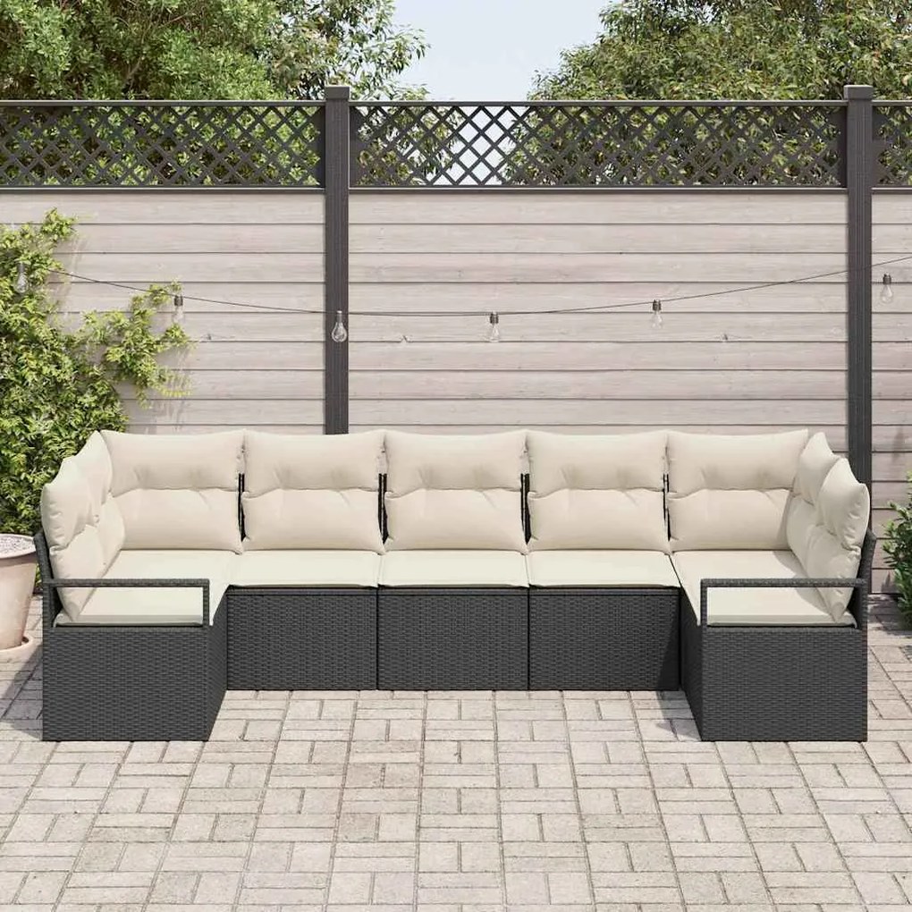 Set pohovek 7 ks Černá polyratan 3346527