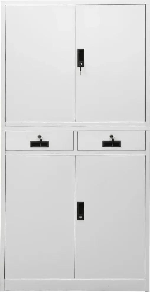 vidaXL Kancelářská skříň 90 x 40 x 180 cm ocel [336418] Barva: Bílá