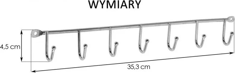 Erga příslušenství, 7-háček na ručníky, chromová, ERG-YKA-E.WK7