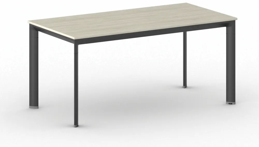 Jednací kancelářský stůl PRIMO INVITATION, 160x80 cm, černá podnož, dub přírodní