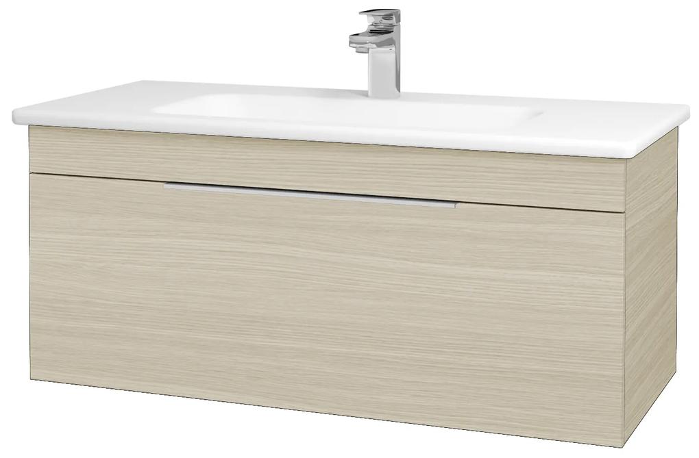 Dřevojas Koupelnová skříň ASTON SZZ 100 Varianta: N01 Bílá lesk / Úchytka T01 / D16 Beton tmavý