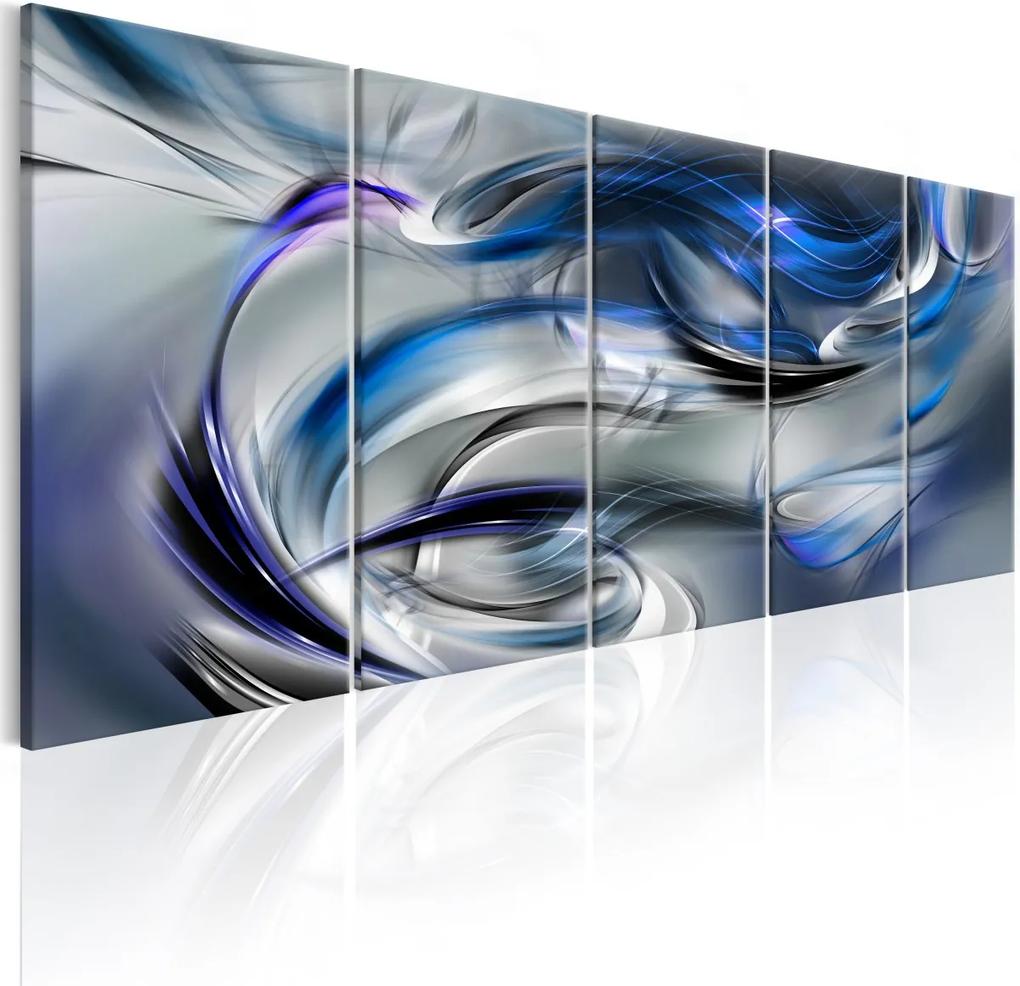 Abstraktní obraz - modrý dým (225x90 cm) - Murando DeLuxe