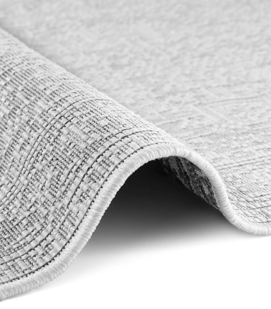 NORTHRUGS, Kusový koberec Duet Kona 106249 White/Gray - na ven i na doma, 200x290, šedá, chodba / předsíň