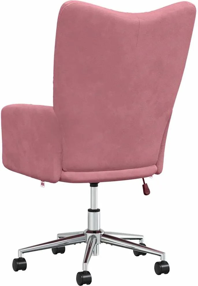 Relaxační křeslo růžové samet 328165