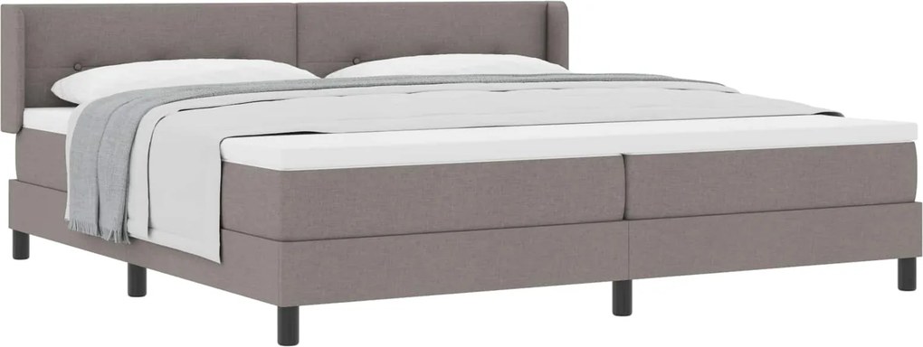 Postel s boxspringem s čelo Taupe 200 x 200 cm textil 3341129