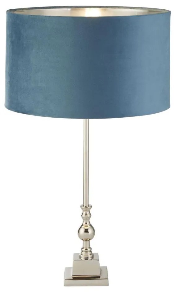 Searchlight EU81214TE - Stolní lampa WHITBY 1xE27/10W/230V modrá/chrom