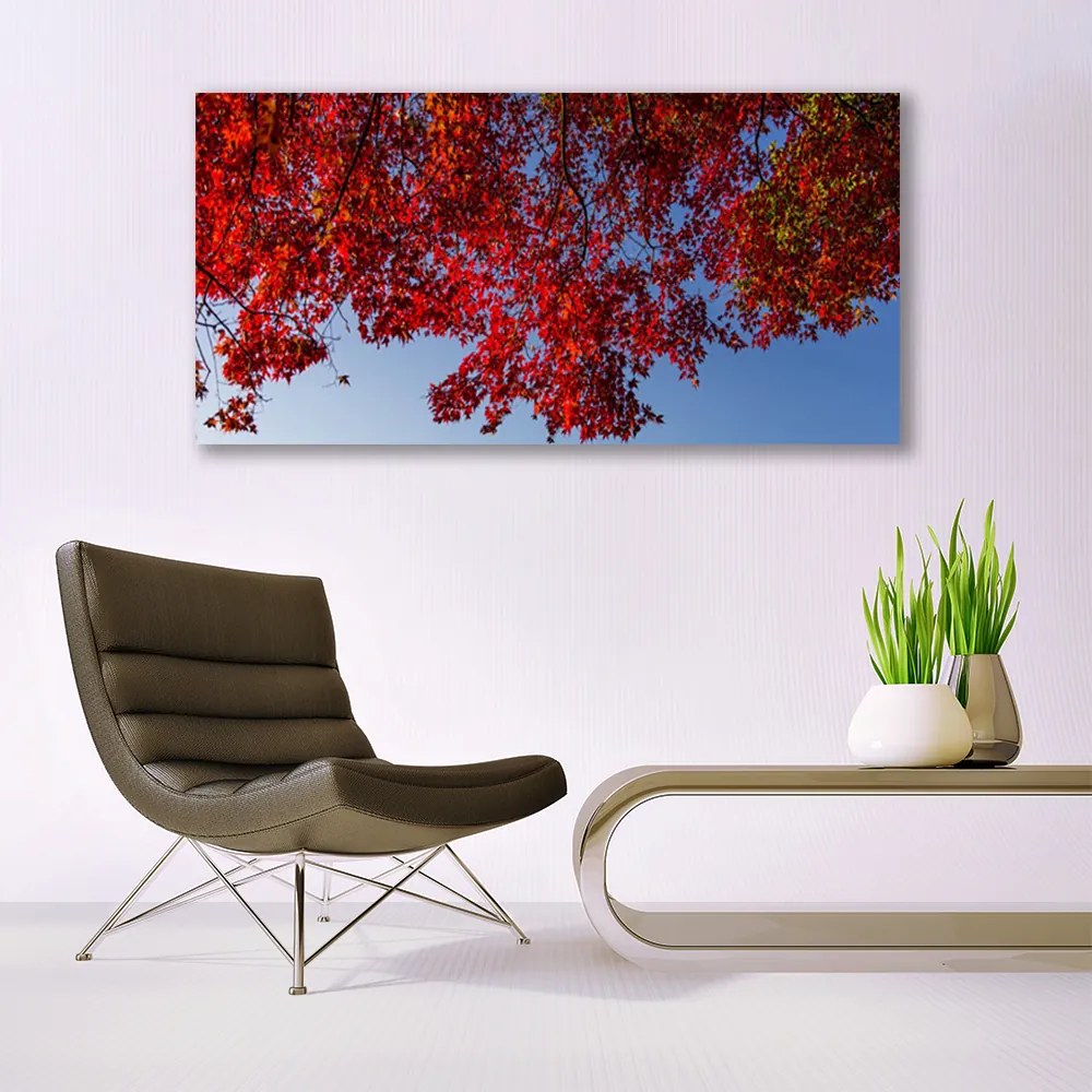 akrylový obraz Strom Listy Větve Příroda 120x60 cm
