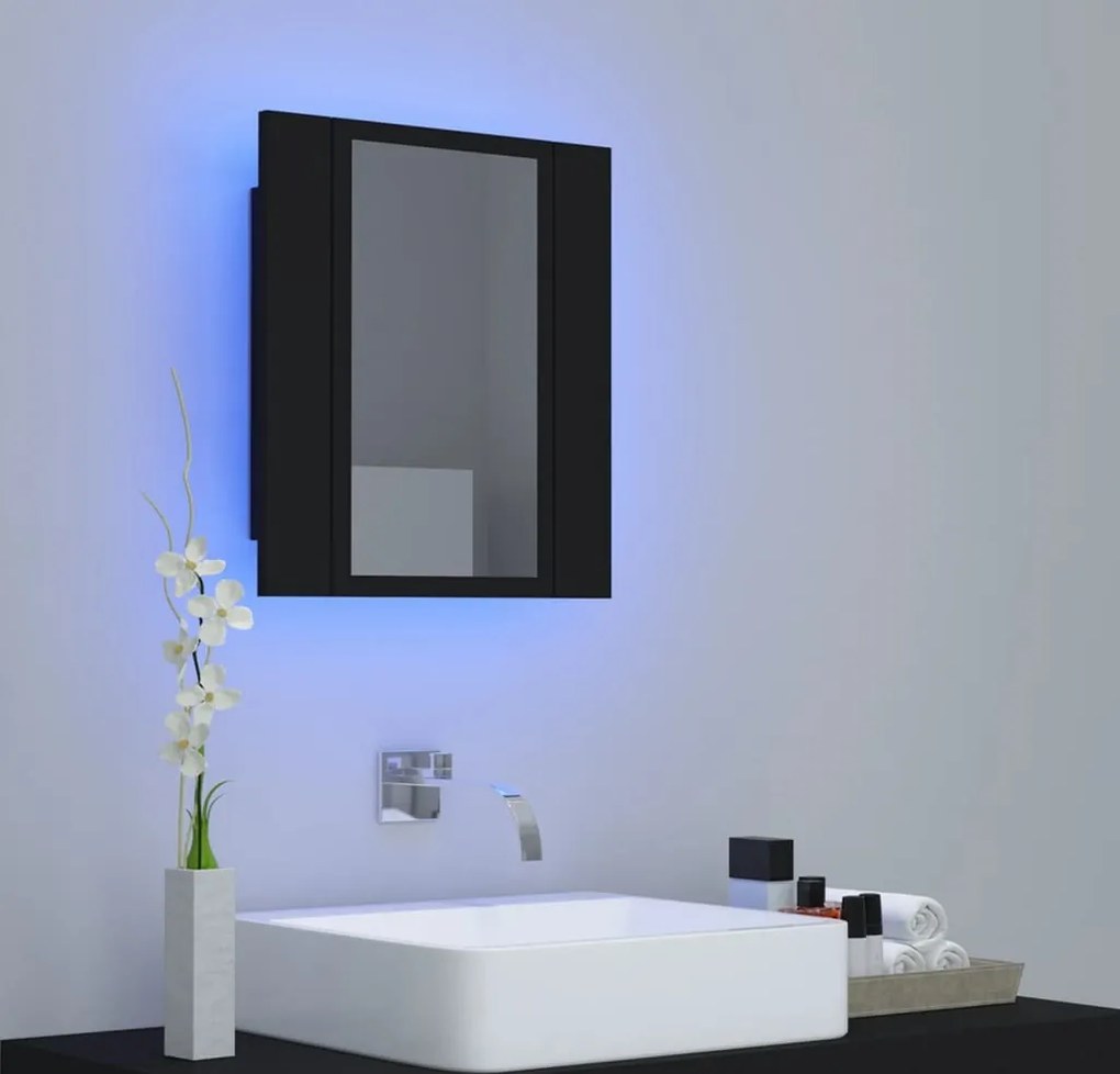 vidaXL LED koupelnová skříňka se zrcadlem 40 x 12 x 45 cm akryl [804949] Barva: šedá sonoma