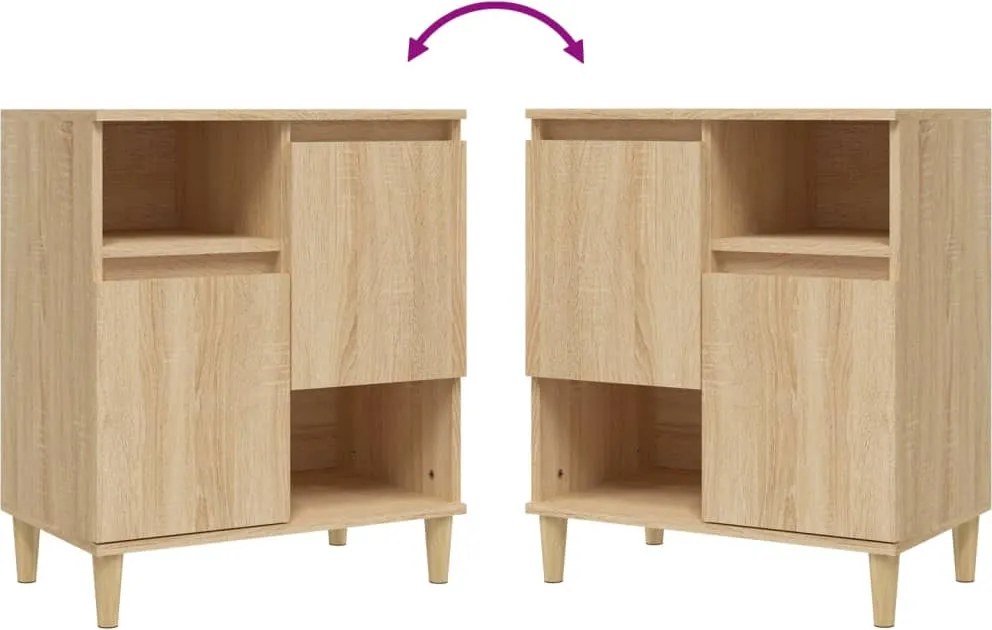 Příborníky 3 ks dub sonoma 60 x 35 x 70 cm kompozitní dřevo 3185738