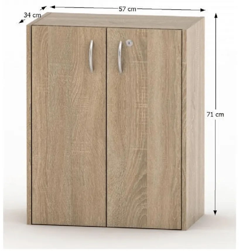Kondela Nízká skříňka se zámkem, dub sonoma, TEMPO ASISTENT NEW 011