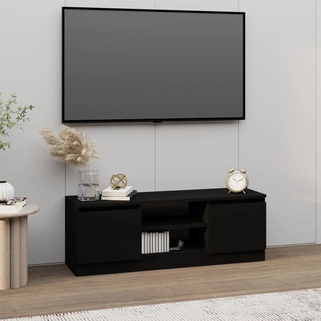 TV skříňka s dvířky černá 102 x 30 x 36 cm - Default Title