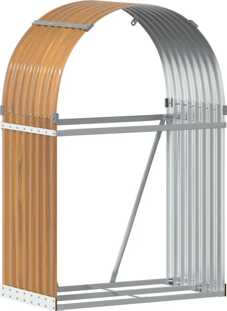 vidaXL Držák na polena 80 x 45 x 120 cm pozinkovaná ocel [364539] Barva: Hnědá