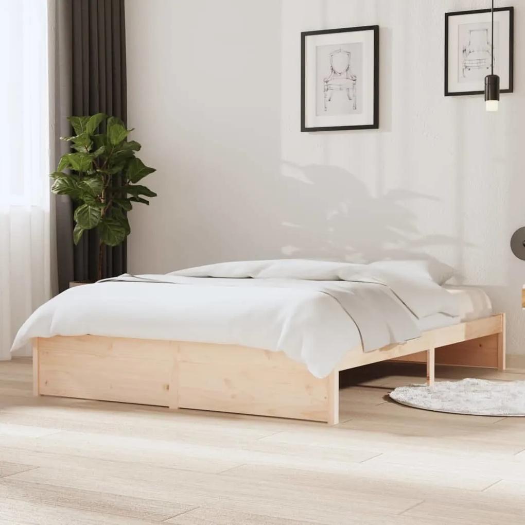 vidaXL Rám postele masivní dřevo 135 x 190 cm dvojlůžko [814928] Barva: Černá