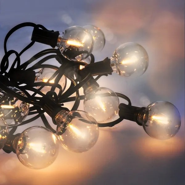 Brilagi - LED Venkovní dekorační řetěz GIRLANDA 10xE12 8m černá IP44 teplá bílá
