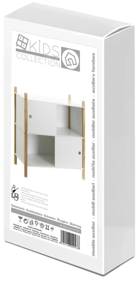 Bílá dětská knihovna s posuvnými dveřmi 70x77 cm – Casa Selección
