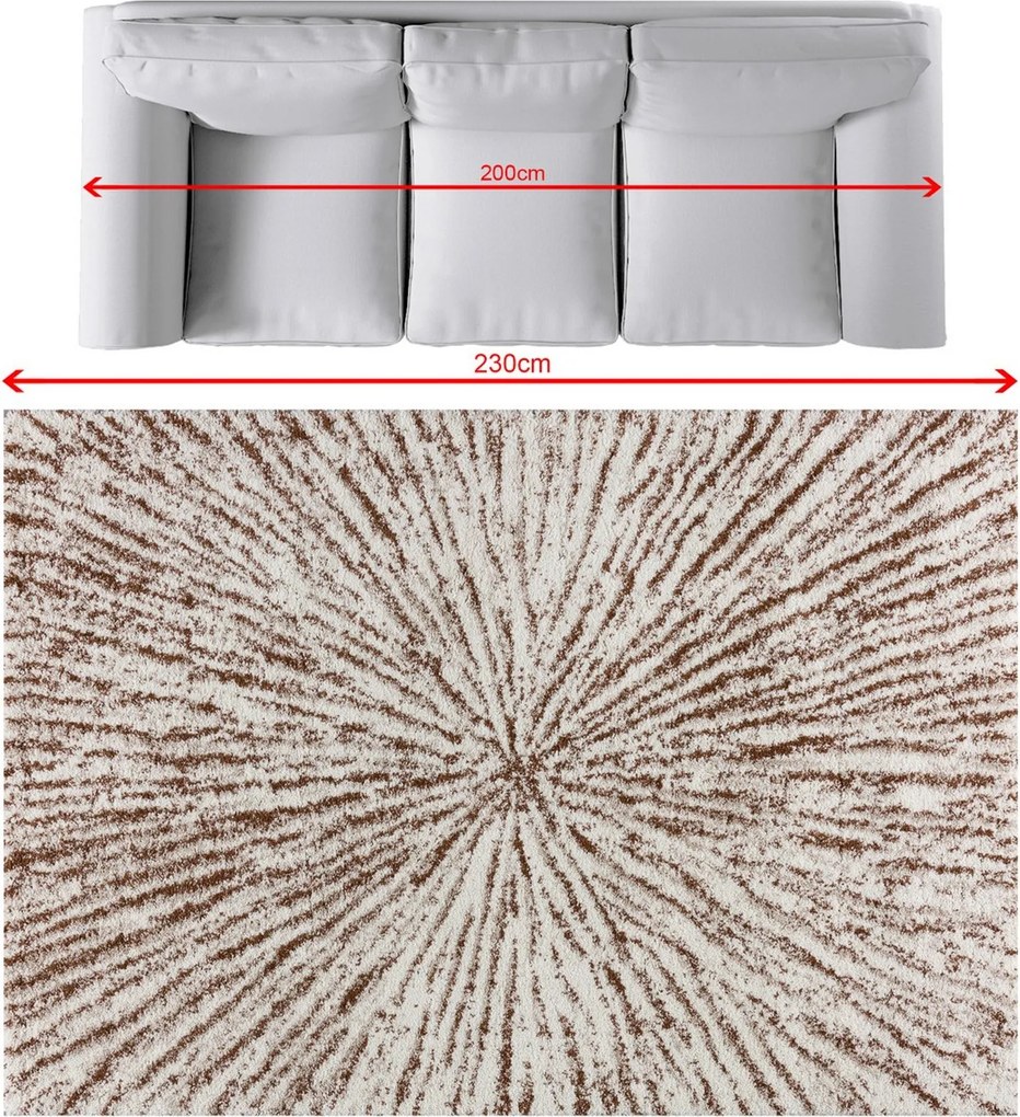 Koberec Softness cream/brown 160x230 cm
