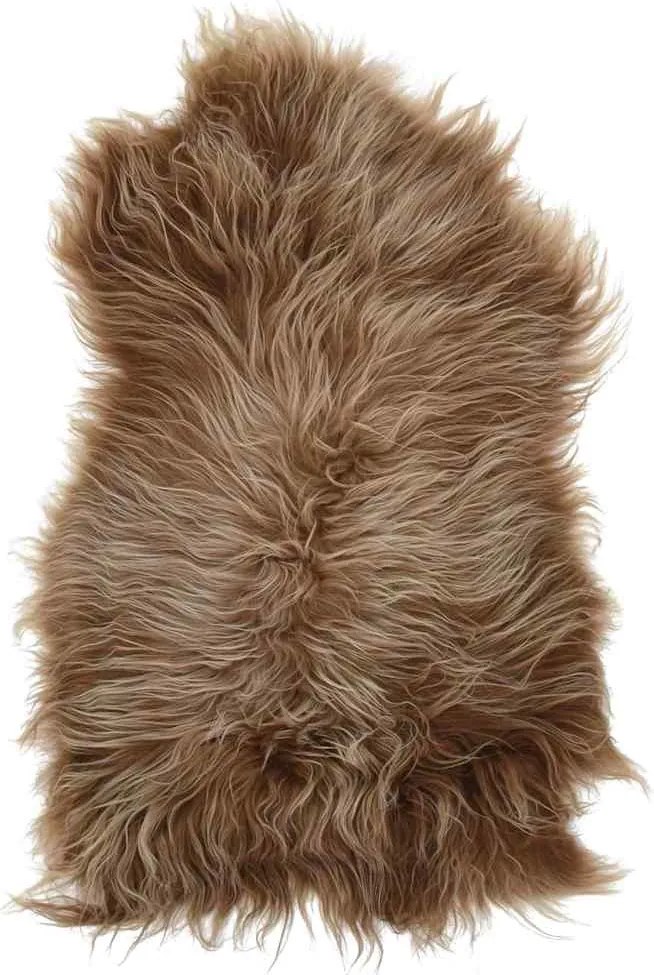 Přehoz na židli z islandské ovčí kůže hnědý 70 x 110 cm 335855