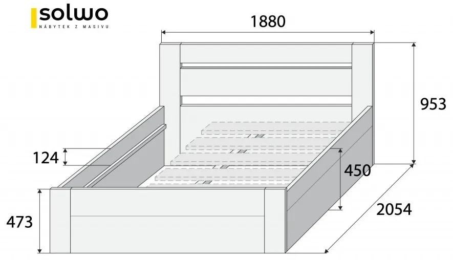Masivní postel ANGELIKA - Solwo Design Dřevo a odstín oleje: BUK Cink - Olej odstín BO102, Rozměr spací plochy: 180x200