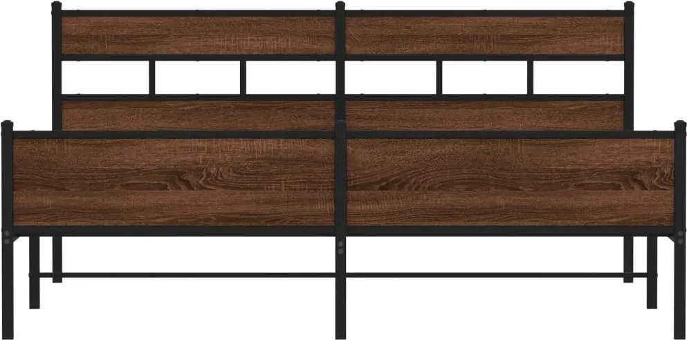 Kovový rám postele bez matrace hnědý dub 180 x 200 cm 3308517