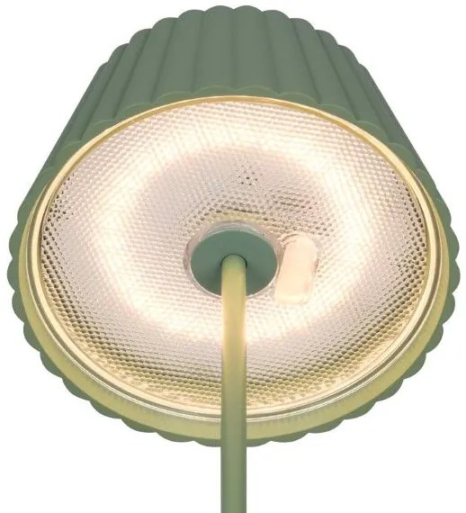 TRIO Reality R47706149 SUAREZ venkovní stojací lampa SMD LED V1230mm 1,5W/200lm 3000K IP44 pistáciová, nabíjecí baterie, USB-C port, ON/OFF