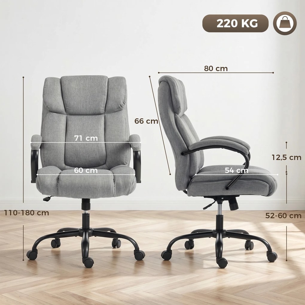 Kancelářská židle Vinsetto Kancelářská židle Herní židle Otočná židle Houpací funkce Silná čalouněná ergonomická židle Nosnost 220 kg