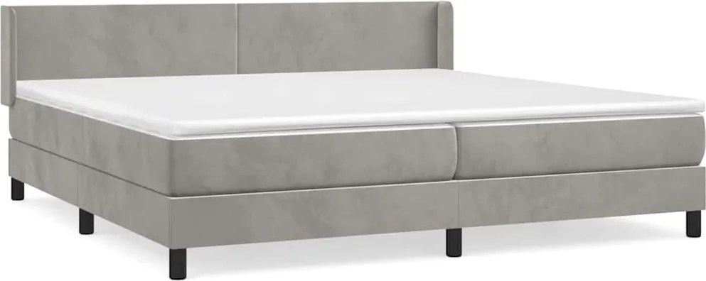 Box spring postel s matrací světle šedá 200x200 cm samet 3130859