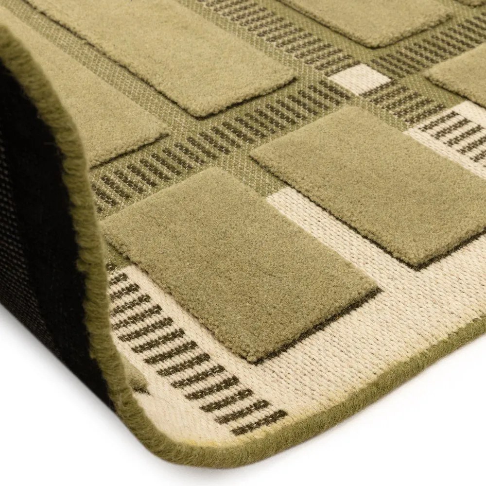 Zelený/béžový ručně tkaný vlněný koberec 120x170 cm – Asiatic Carpets