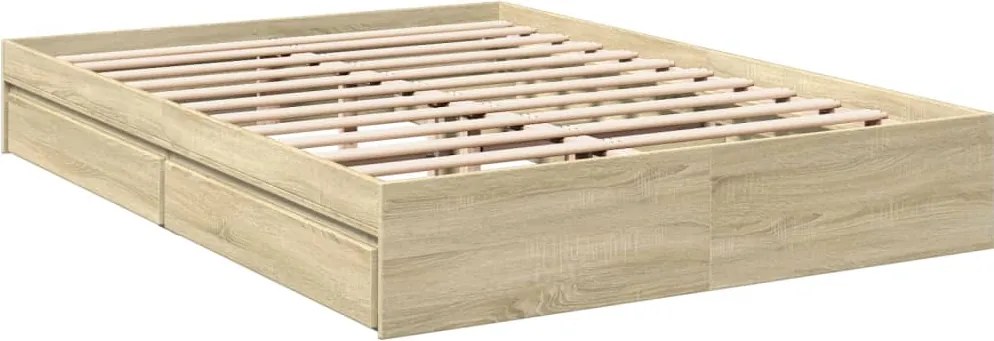 Rám postele se zásuvkami dub sonoma 160x200 cm kompozitní dřevo 3280645