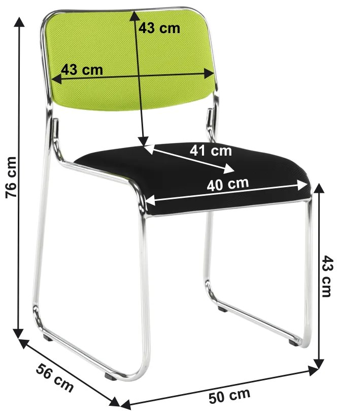 Kondela Zasedací židle, zelená/černá síťovina, BULUT