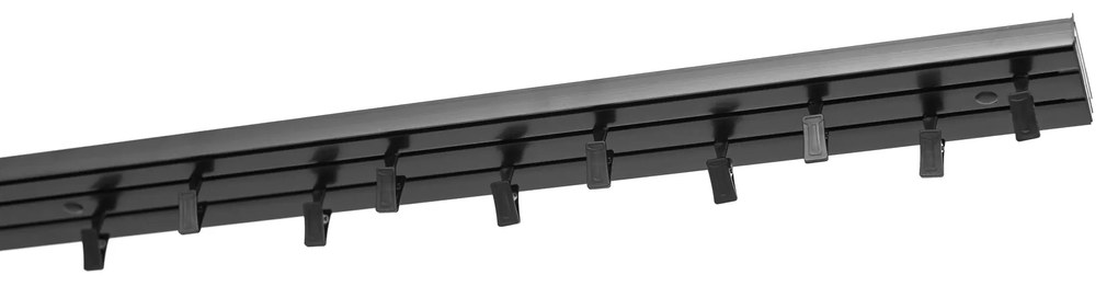 Kolejnicová garnýže dvouřadá PVC černá - komplet Délka m: 1,8