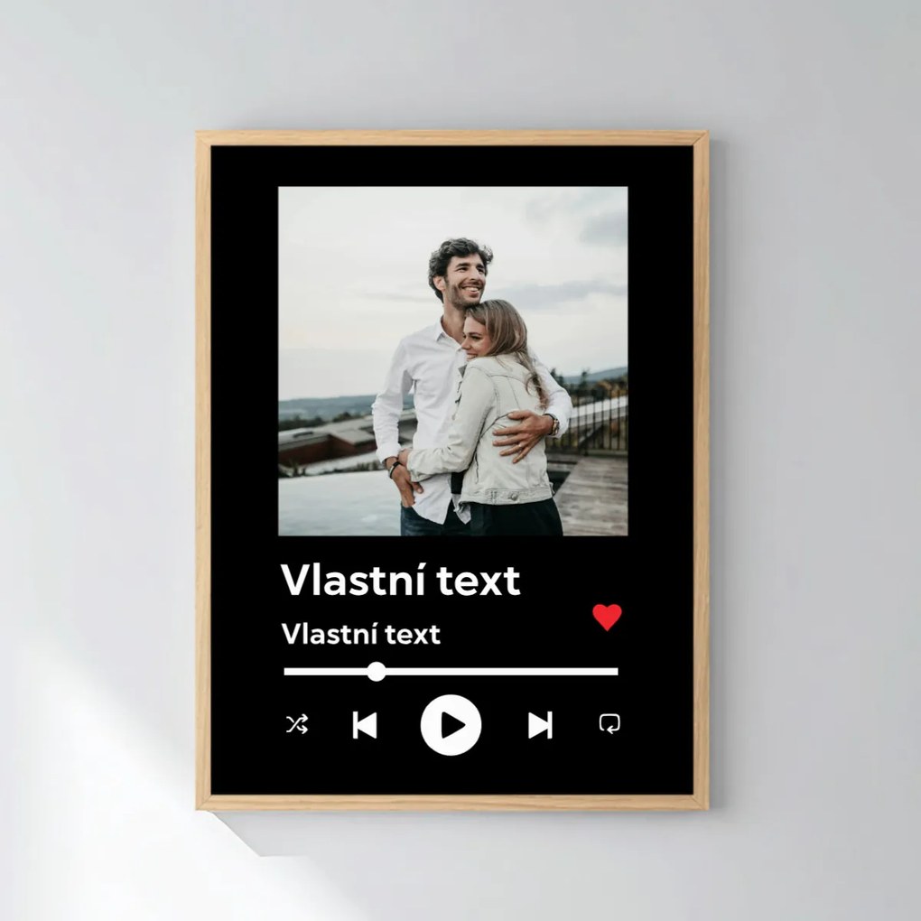 Personalizovaný magický fotoobraz v rámu - 30x40 - hudební přehrávač