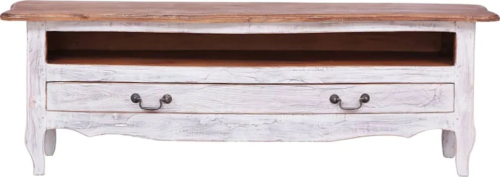 TV stolek 120 x 30 x 40 cm bílý masivní recyklované dřevo 283902