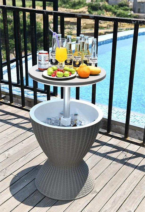 Tempo Kondela Zahradní chladící stolek, šedá, FABIR