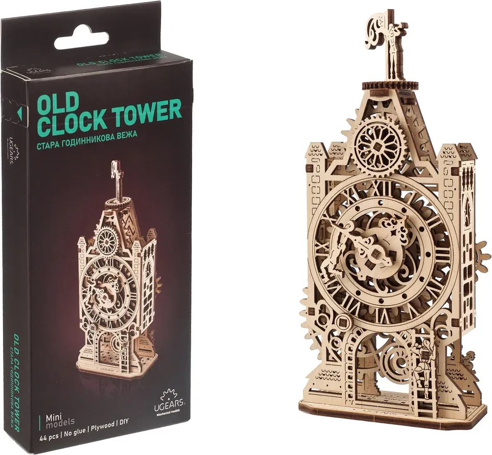 Ugears 3D mechanické puzzle Old clock tower 44 ks