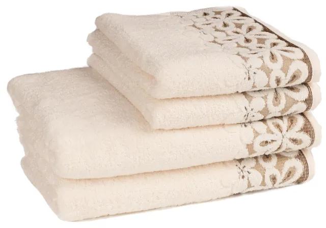 Bavlněný ručník / osuška Bella - krémová - Krémová - 50*90 cm