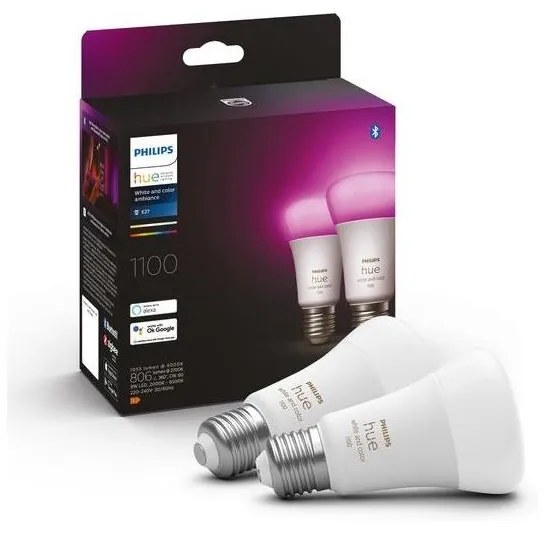 Philips SADA 2x LED Stmívatelná žárovka Philips Hue WACA A60 E27/9W/230V 2000-6500K P4647