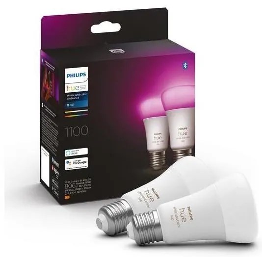 SADA 2x LED Stmívatelná žárovka Philips Hue WACA A60 E27/9W/230V 2000-6500K
