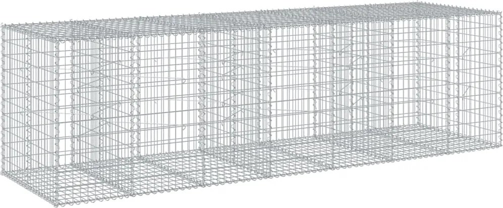 Gabionový koš s víkem 350 x 100 x 100 cm pozinkované železo 3295195