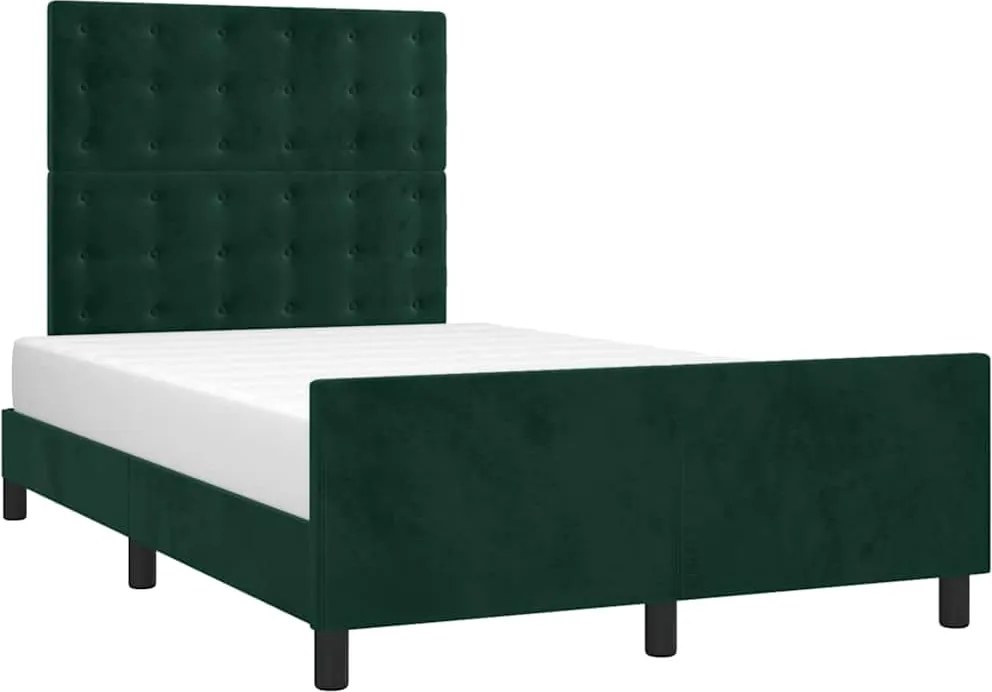 Rám postele bez matrace tmavě zelená 120 x 200 cm samet 3125992