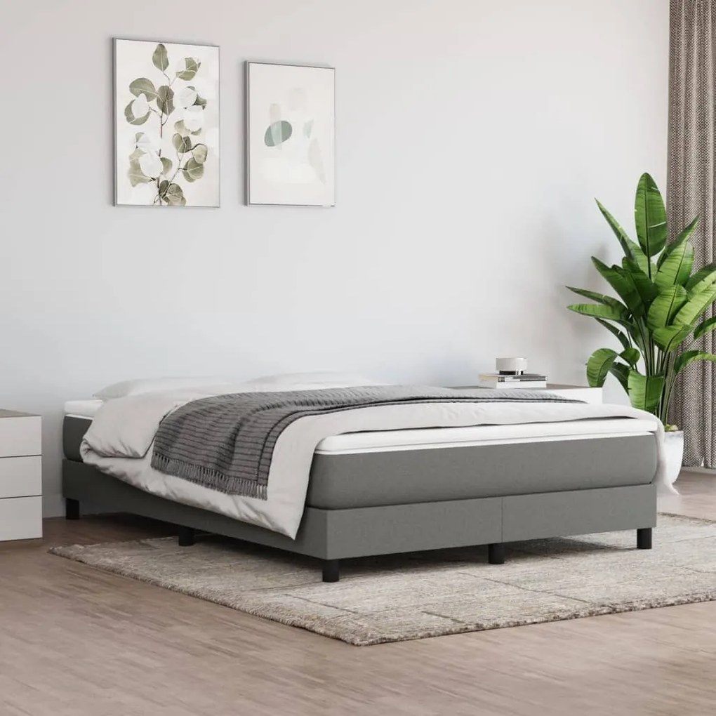 Rám postele s boxspringem tmavě šedá 140 x 200 cm textil 3120517