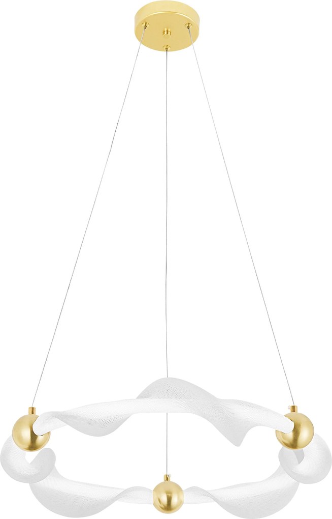 Toolight Toolight, LED závěsné osvětlení 45cm, 29W, 2500lm, 4000K, G010-CP, zlatá-bílá, OSW-06317