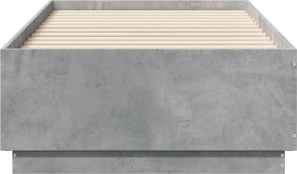 Rám postele s LED osvětlením betonově šedý 75 x 190 cm kompozit 3209670