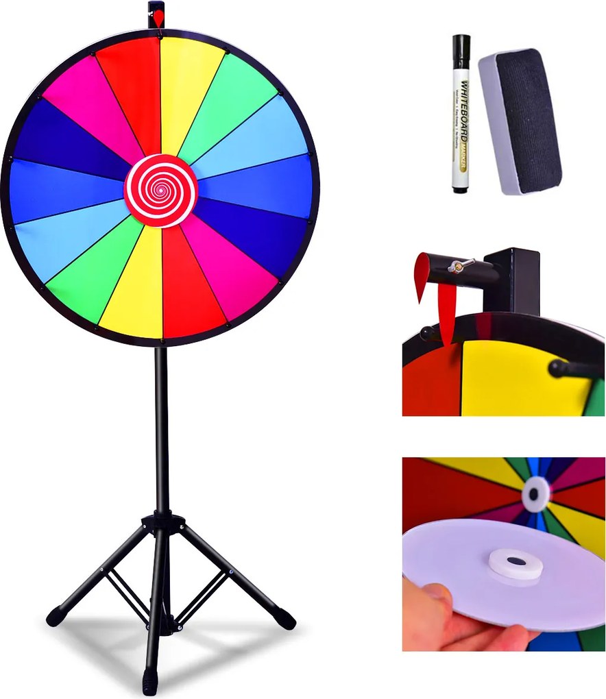 Costway Φ 60 cm Hračka Wheel of Fortune Barevné kolo Hry pro loterijní hry