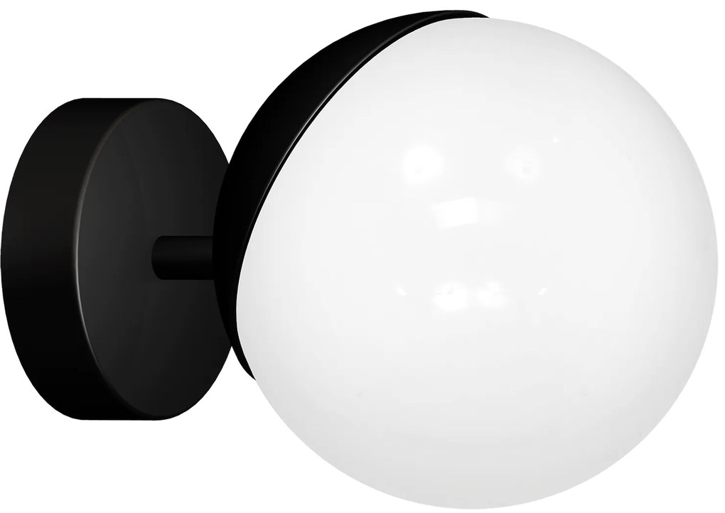 Nástěnné svítidlo Sfera, 1x bílé skleněné stínítko, b