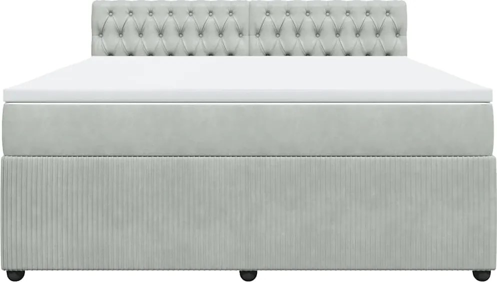 Box spring postel s matrací světle šedá 180x200 cm samet 3287812