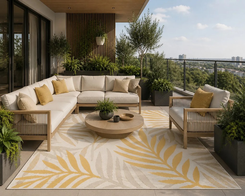 Balta, TRHÁK: Kusový koberec RE_FRESH 37513-657 – na ven i na doma, 160x230, žlutá, chodba / předsíň