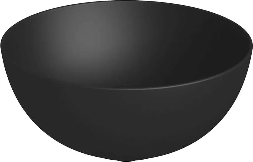 Jika Astra - Umyvadlo na desku, průměr 36 cm, bez přepadu, bez otvoru pro baterii, matná černá H8183657161121