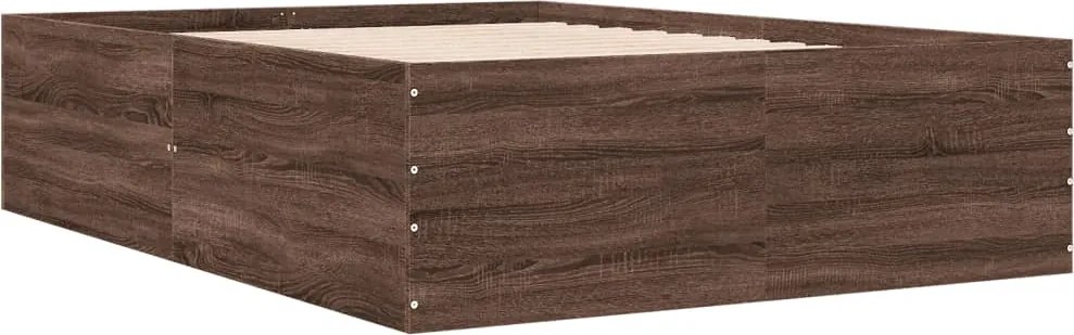 Rám postele hnědý dub 120 x 190 cm kompozitní dřevo 3280957